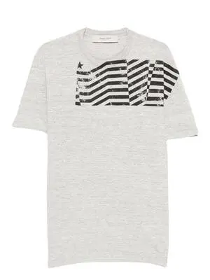 GOLDEN GOOSE Golden Goose Crewneck Graphic-Print T-Shirt With Short Sleeves Grigio