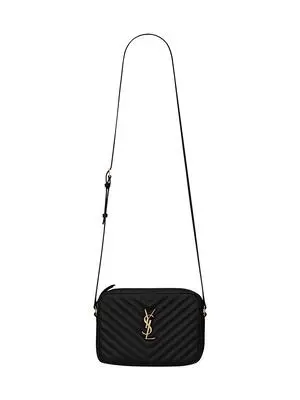 Saint Laurent Quilted Leather Mini Shoulder Bag With Monogram - Nero
