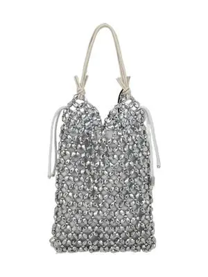Staud Beaded Shoulder Bag - Silver