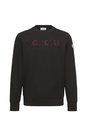 Moncler Logo Cotton Blend Sweatshirt - Black