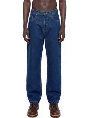 Carhartt Work In Progress Brandon Logo-patch Jeans - Blue