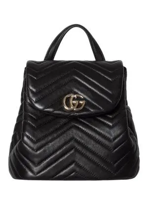 Gucci Quilted Nappa Leather Shoulder Bag With Double G Hardware - Nero