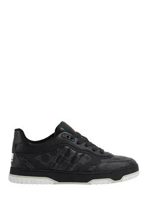Gucci Gg Outline Pebbled Leather Sneakers - Nero