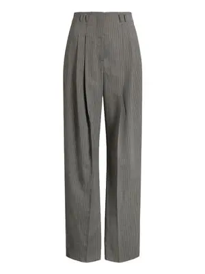Alberta Ferretti Wool Blend Tailoring Trousers - Grey
