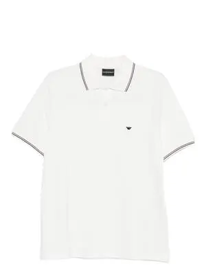 Emporio Armani Logo Cotton Polo Shirt - White