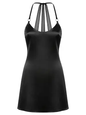 OW Lindsey Satin Slip Mini Dress - Black