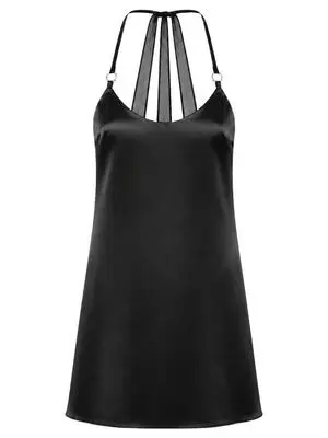 OW Lindsey Satin Slip Mini Dress - Black