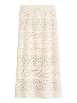 MUTE BY JL Lace Knit Maxi Skirt - White