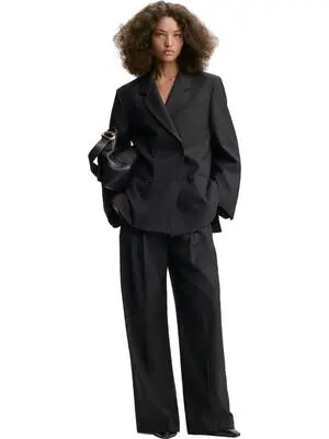 BY MALENE BIRGER Ramona Double-breasted Blazer - Black