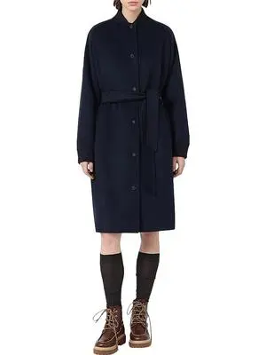 Max Mara Wkdabbono Wool Blend Coat - Navy