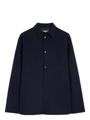 JIL SANDER Double Wool Sportswear Overshirt - Midnight