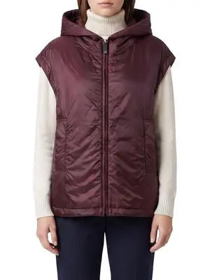 Max Mara Padded Hooded Vest - Red