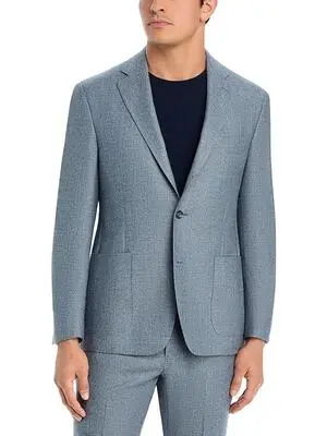 Vince Wool, Silk & Linen Melange Brushed Regular Fit Suit Jacket - Medium Blue