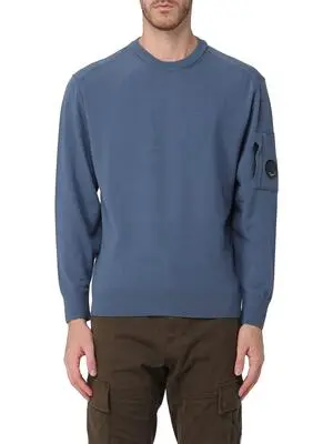 C.P. COMPANY Wool-blend Crewneck Jumper With Ribbed Trims - Blue 1