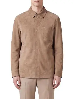 Canali Suede Shirt Jacket - Beige