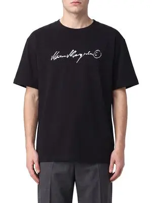 MAISON MARGIELA Cotton T-shirt With Slogan Print And Dropped Shoulders - Black