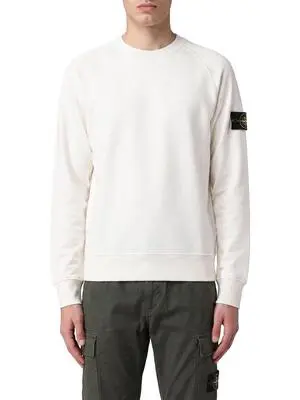 Stone Island Compass Logo Cotton Crewneck Sweatshirt - White