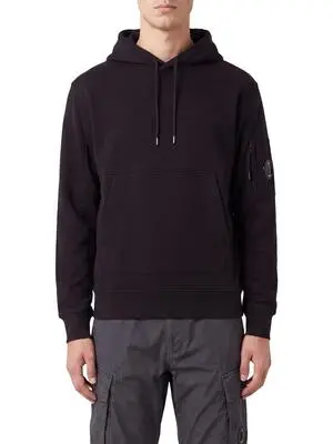 C.P. COMPANY Cotton Hoodie With Kangaroo Pocket - Black