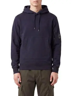 C.P. COMPANY Cotton Hoodie With Kangaroo Pocket - Blue