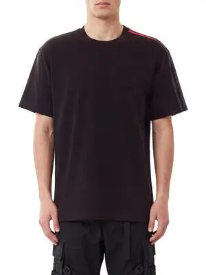Y3 Crewneck Cotton T-shirt With Short Sleeves And 3-stripes Adidas Logo - Black