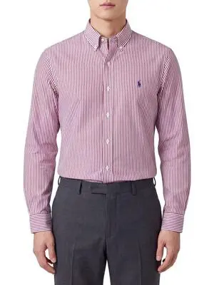 Polo Ralph Lauren Polo Ralph Lauren Striped Stretch Cotton Shirt With Embroidered Pony Logo Red