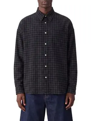 SUNFLOWER Checkered Long Sleeve Shirt - Black