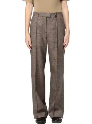 Burberry Plaid Wide Leg Trousers - Beige