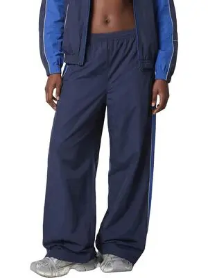 Balenciaga Balenciaga Wide-Leg Technical Fabric Trousers With Elastic Waistband Navy