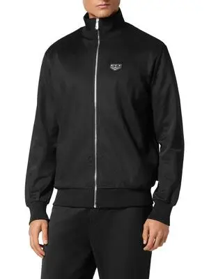 Philipp Plein Zip-up Jacket With Logo Detail - Black