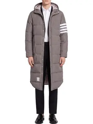 Thom Browne Hooded Down Coat - Grey
