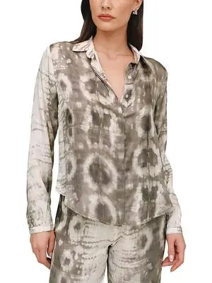 Bella Dahl Clean Hidden Placket Shirt - Sage Snake