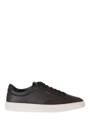 BOSS Lace-up Leather Sneakers - Brown