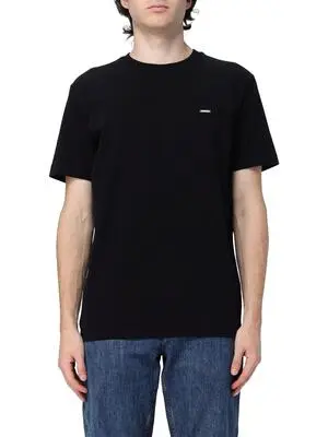 Dsquared2 Slim Fit Cotton Crewneck T-shirt With Applied Logo - Black