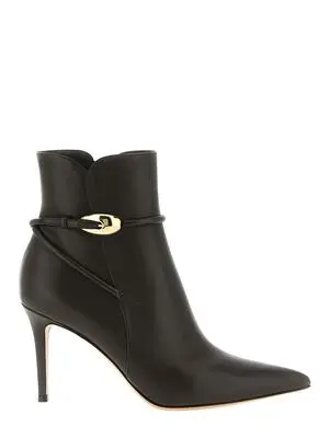 GIANVITO ROSSI Ankle Boots With Buckle Detailing - Brown