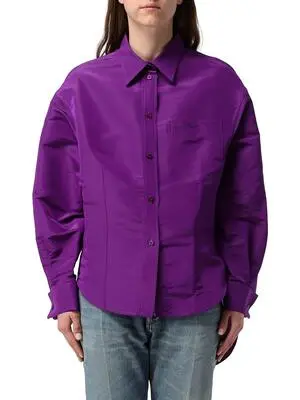 Balenciaga Button-up Shirt With Pocket Detail - Violet