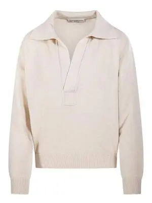 Victoria Beckham Victoria Victoria Beckham Merino Wool And Cashmere Blend Knit Polo Grey