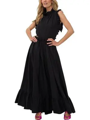 MARIELLE STOKKELAAR Martinique Open-back Maxi Dress With Ruffled Details - Black