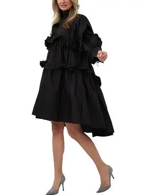MARIELLE STOKKELAAR Marielle Stokkelaar Ruffled High-Low Maxi Dress Black