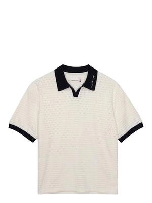 HONOR THE GIFT Pique Colorblock Polo Shirt - Bone