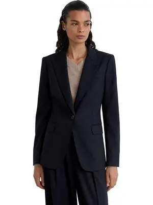 REISS Solene Wool-blend Single-breasted Suit Blazer - Navy
