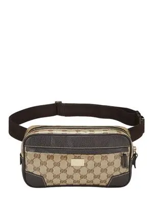Gucci Original Gg Crystal Canvas Waist Pouch - Brown