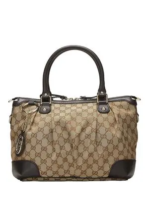Gucci Original Gg Sukey Zip Handbag - Brown