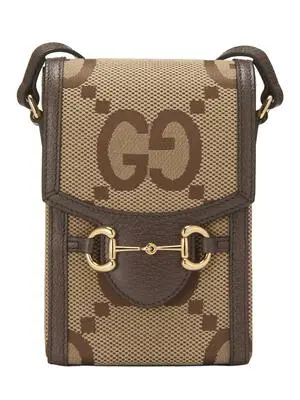 Gucci Jumbo Gg Canvas Crossbody Bag - Brown