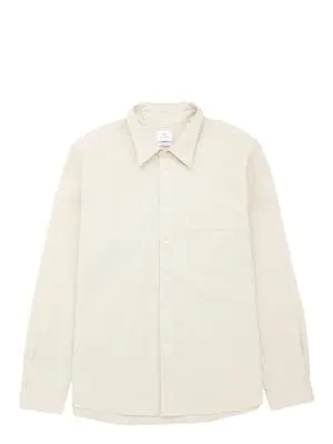 Paul Smith Regular-fit Taupe Textured-stripe Shirt - White