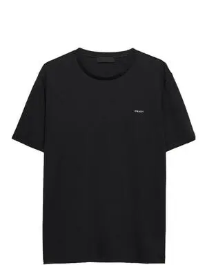Prada Logo-embroidered Short-sleeve T-shirt - Black