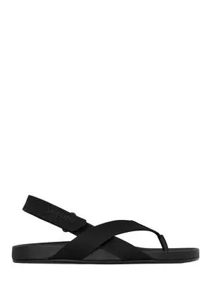 Saint Laurent Culver Sandals In Satin Crepe - Black