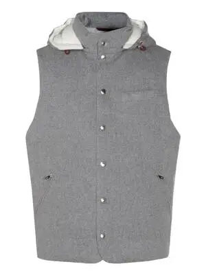 Brunello Cucinelli Brunello Cucinelli Sleeveless Hooded Vest Gray