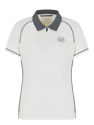 EA7 Polo With Logo Print - White