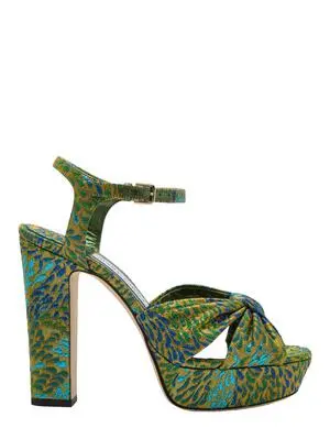 JIMMY CHOO Heloise 120 Brocade Platform Sandals - Multicoloured