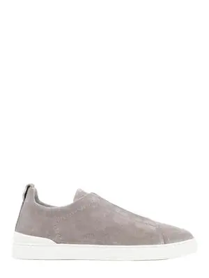 Zegna Triple Stitch Slip-on Sneakers - Gray